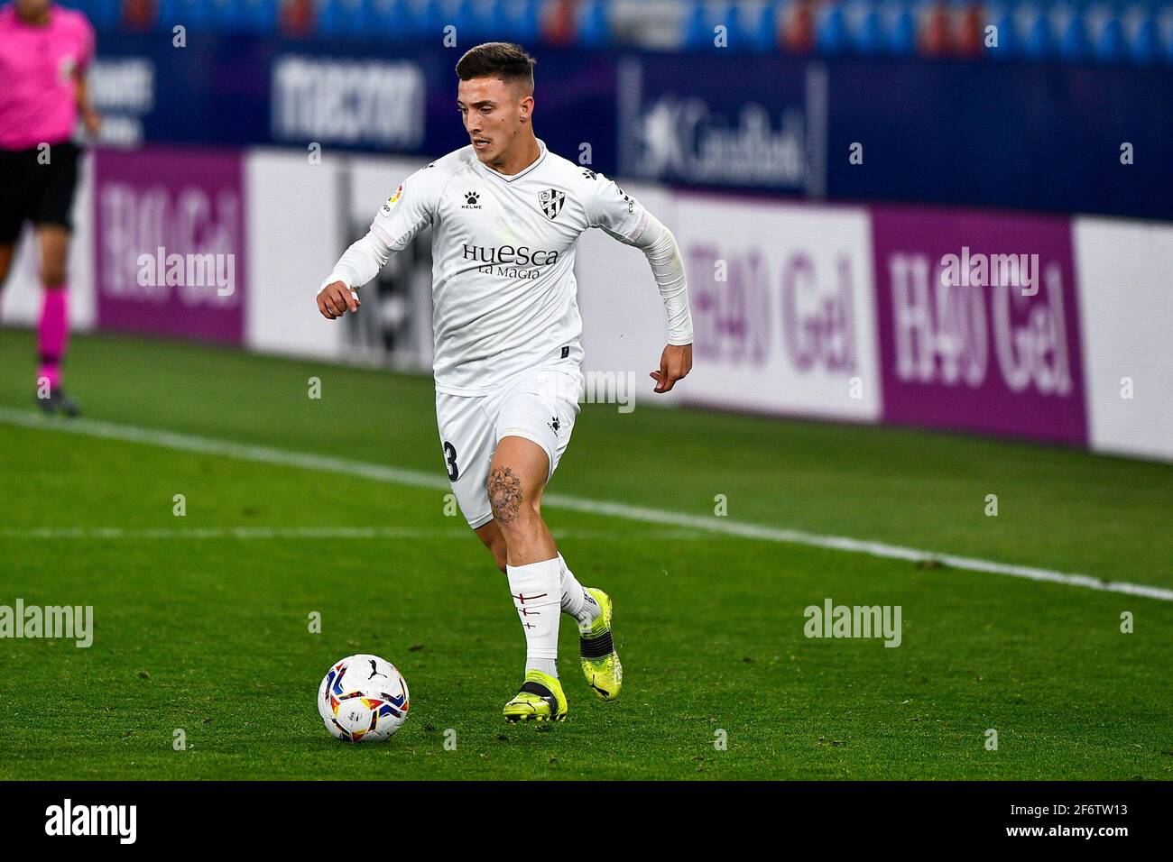 VALENCIA, SPAIN - APRIL 2: Dani Esctiche of SD Huesca during the La ...