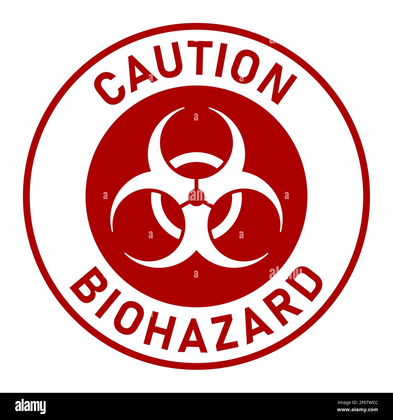 Caution Biohazard or Biological Hazard or Quarantine Round Adhesive or ...