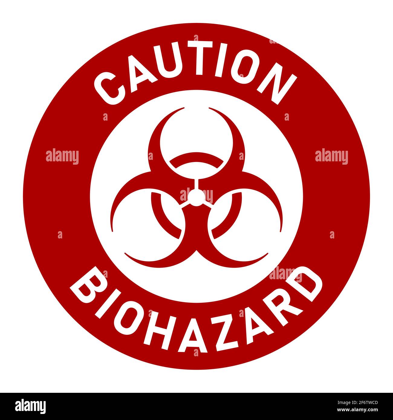 Caution Biohazard or Biological Hazard or Quarantine Round Adhesive or ...