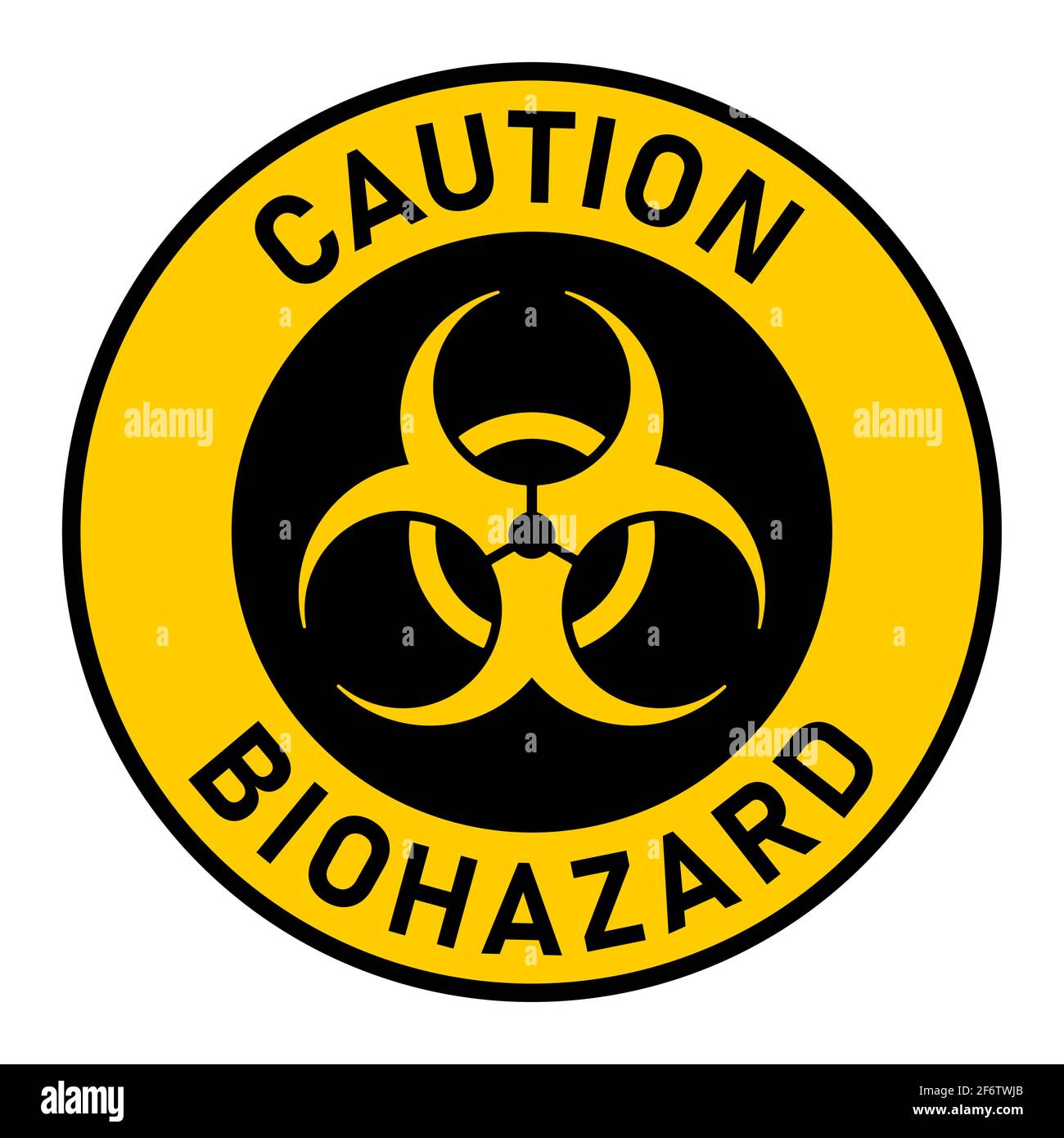 Caution Biohazard or Biological Hazard or Quarantine Round Adhesive or ...