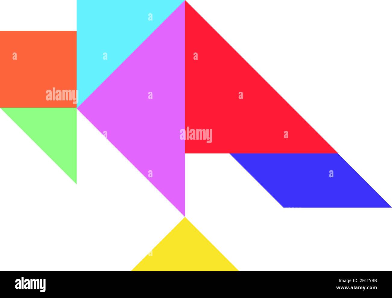 Color tangram puzzle in vulture shape on white background (Vector Stock ...