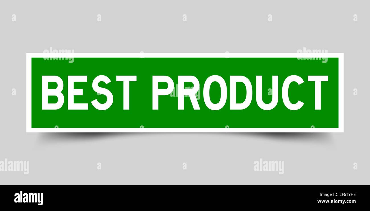 Green color label sticker in word best product on gray background Stock ...