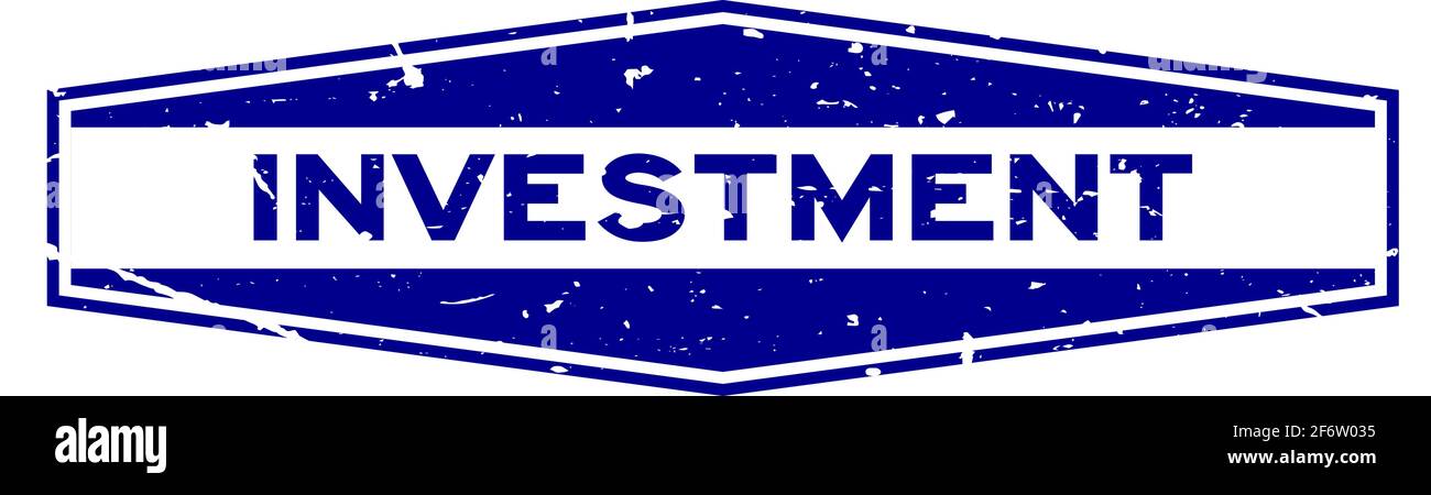 Grunge blue investment word hexagon rubber seal stamp on white background Stock Vector Image ...