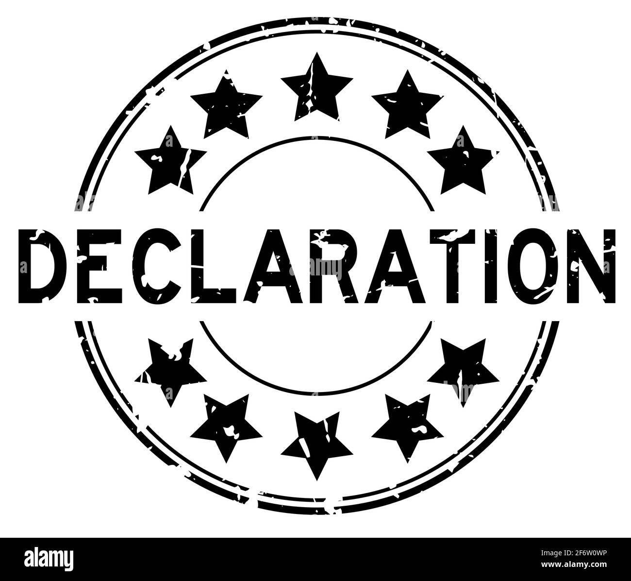 Grunge black declaration word round rubber seal stamp on white background Stock Vector Image ...