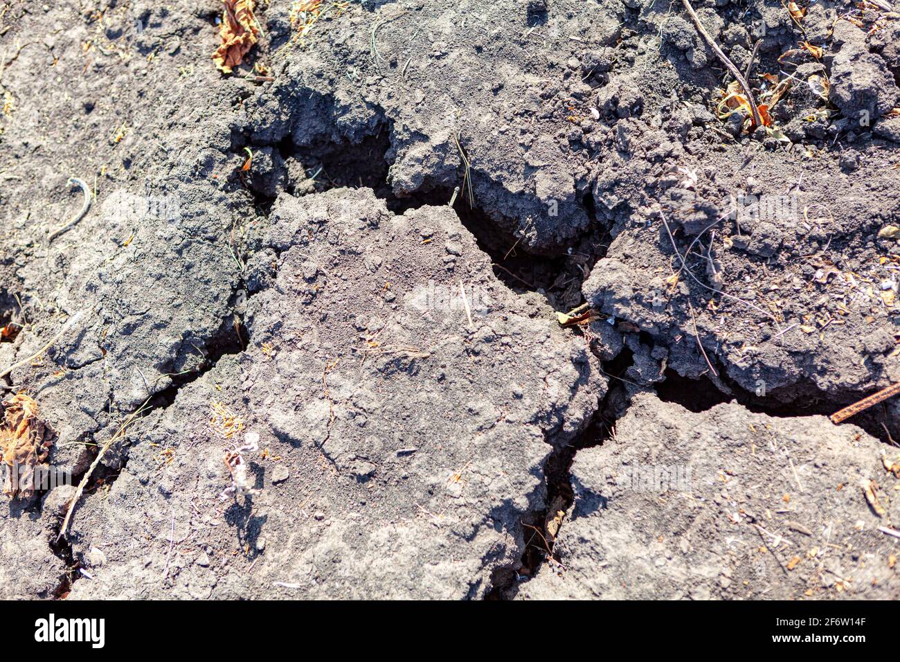 Drought cracked ground earth . Arid climate , bad agricultural ...