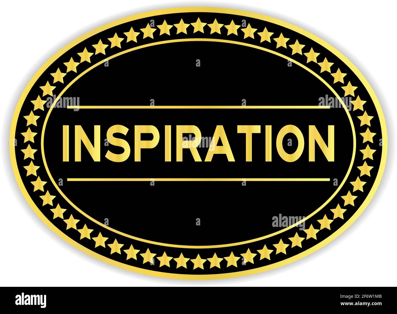 Black and gold color sticker in word inspiration on white background ...