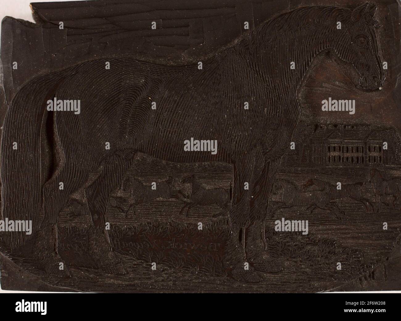Author: Thomas Bewick. Woodblock for The Black Horse, from a General ...