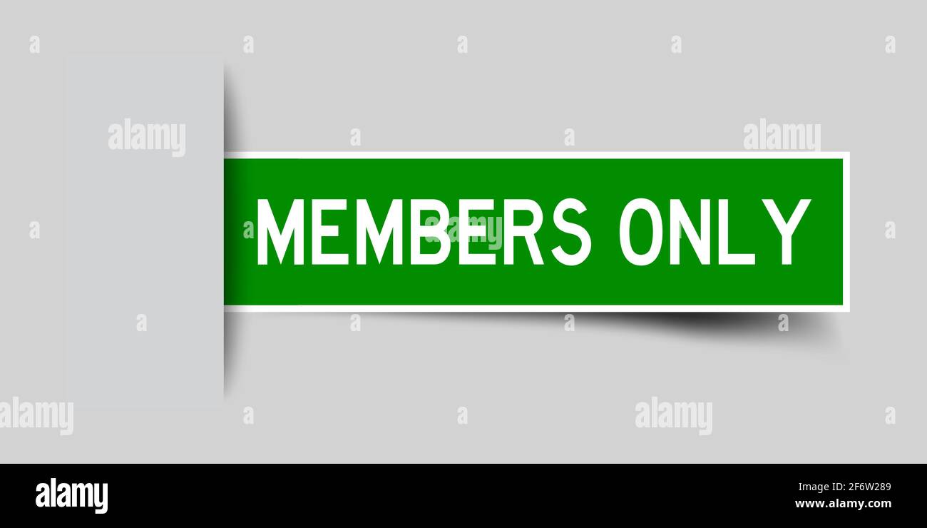 Label sticker green color in word members only that inserted in gray ...