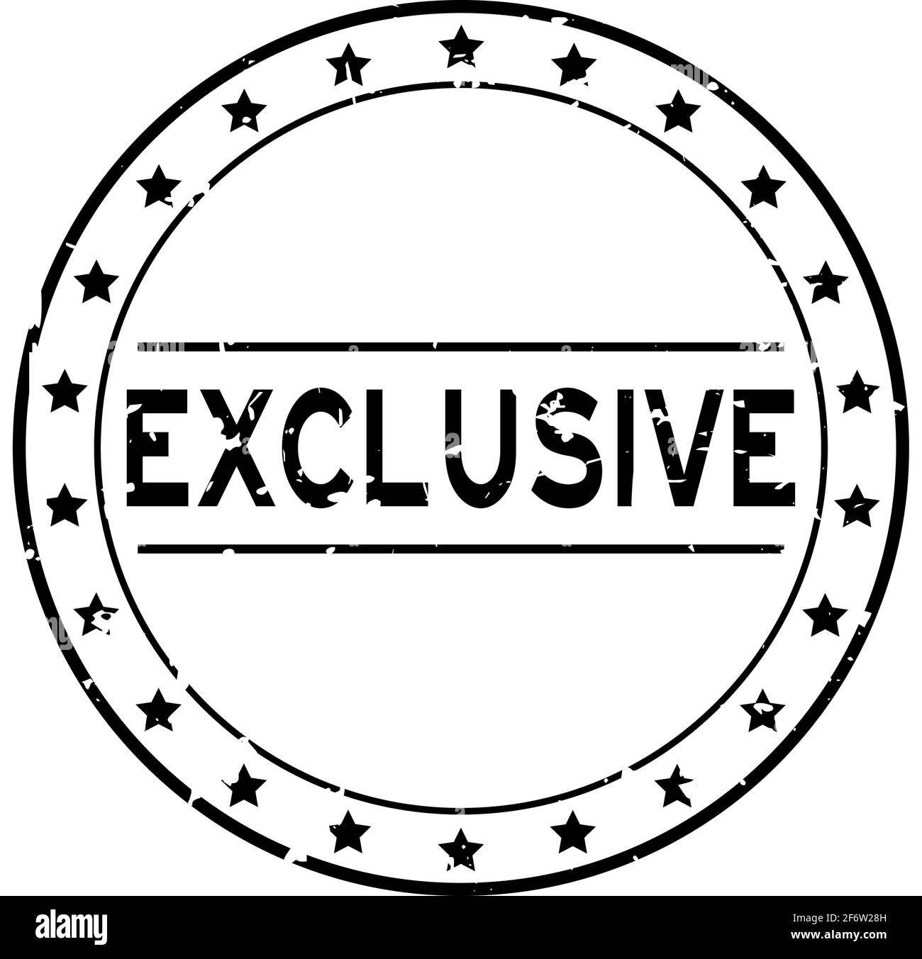Grunge black exclusive word round rubber seal stamp on white background ...