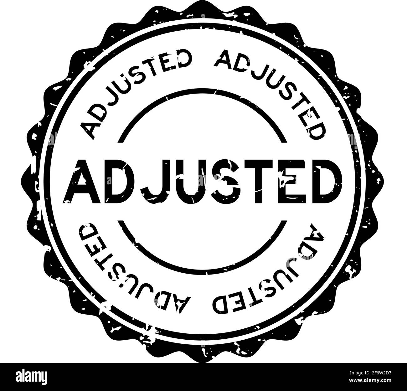 Grunge black adjusted word round rubber seal stamp on white background ...