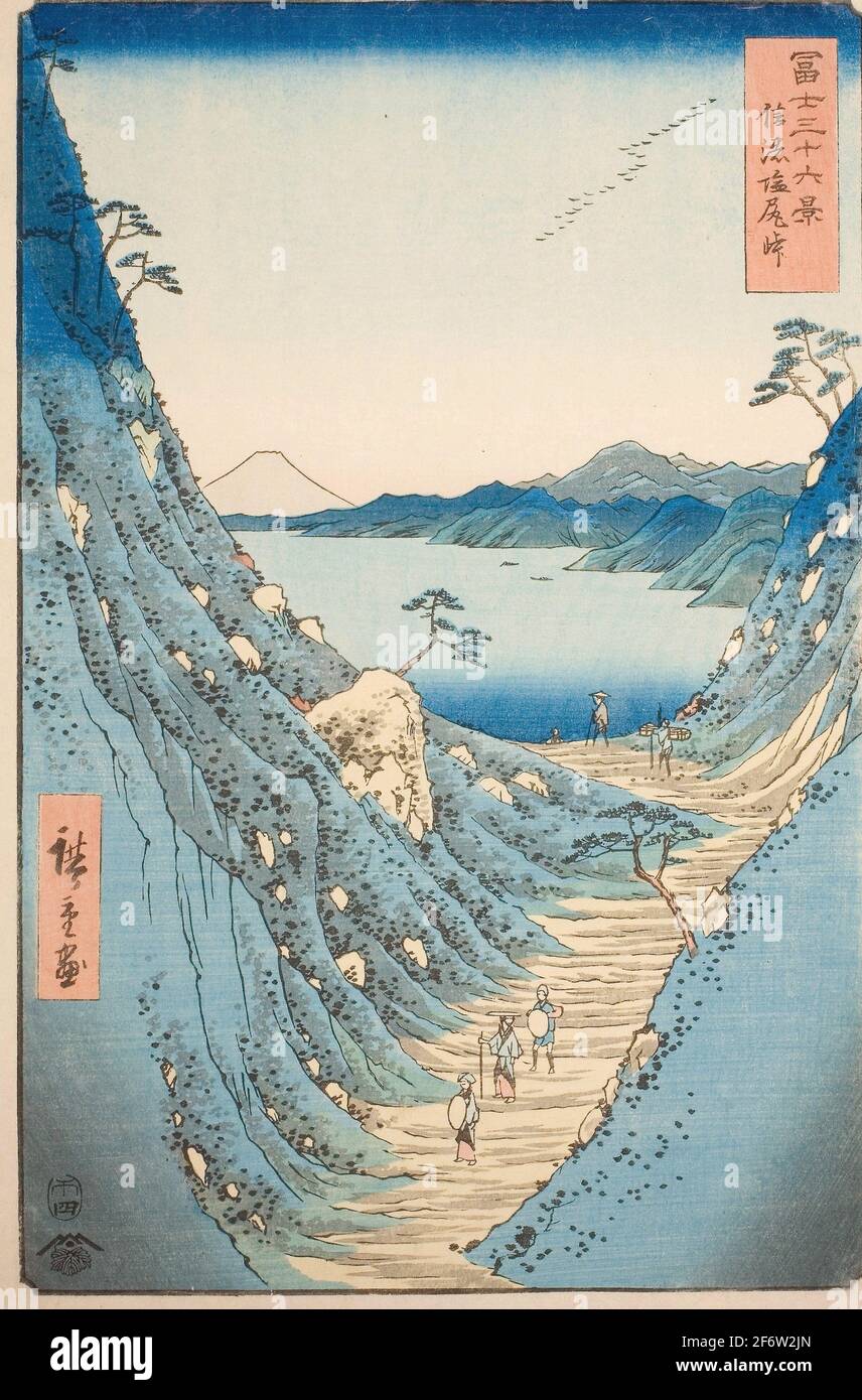 Author: Utagawa Hiroshige. Shiojiri Pass in Shinano Province (Shinano ...
