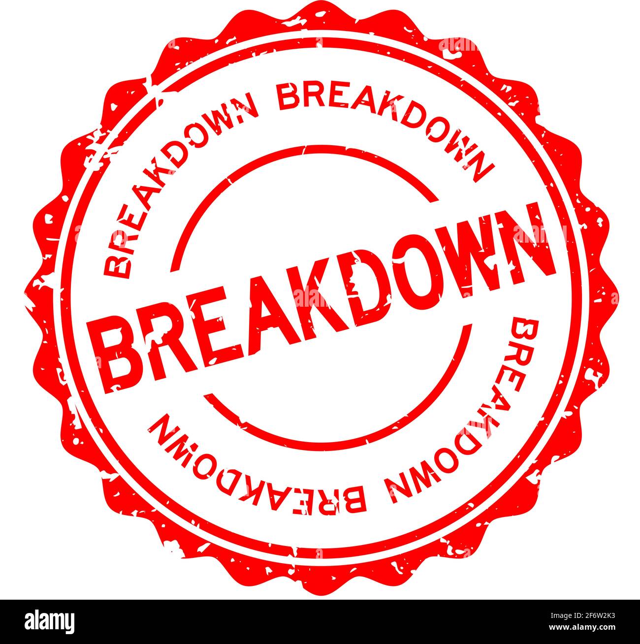 Grunge red breakdown word round rubber seal stamp on white background Stock Vector Image & Art ...