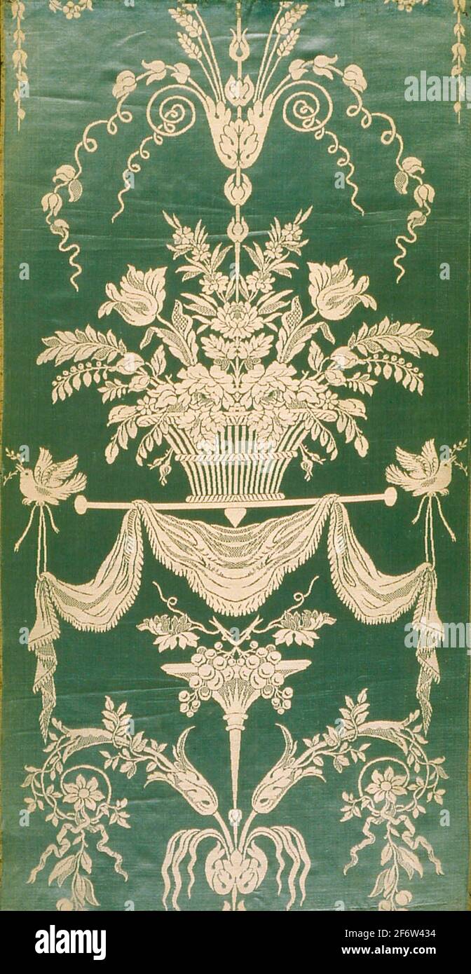Panel-c. 1800-France. Silk, warp-float faced 7:1 satin weave with weft ...