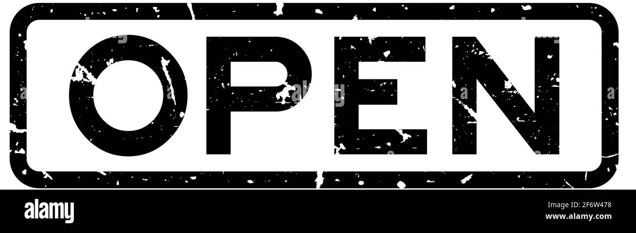 Grunge black open word square rubber seal stamp on white background Stock Vector Image & Art - Alamy