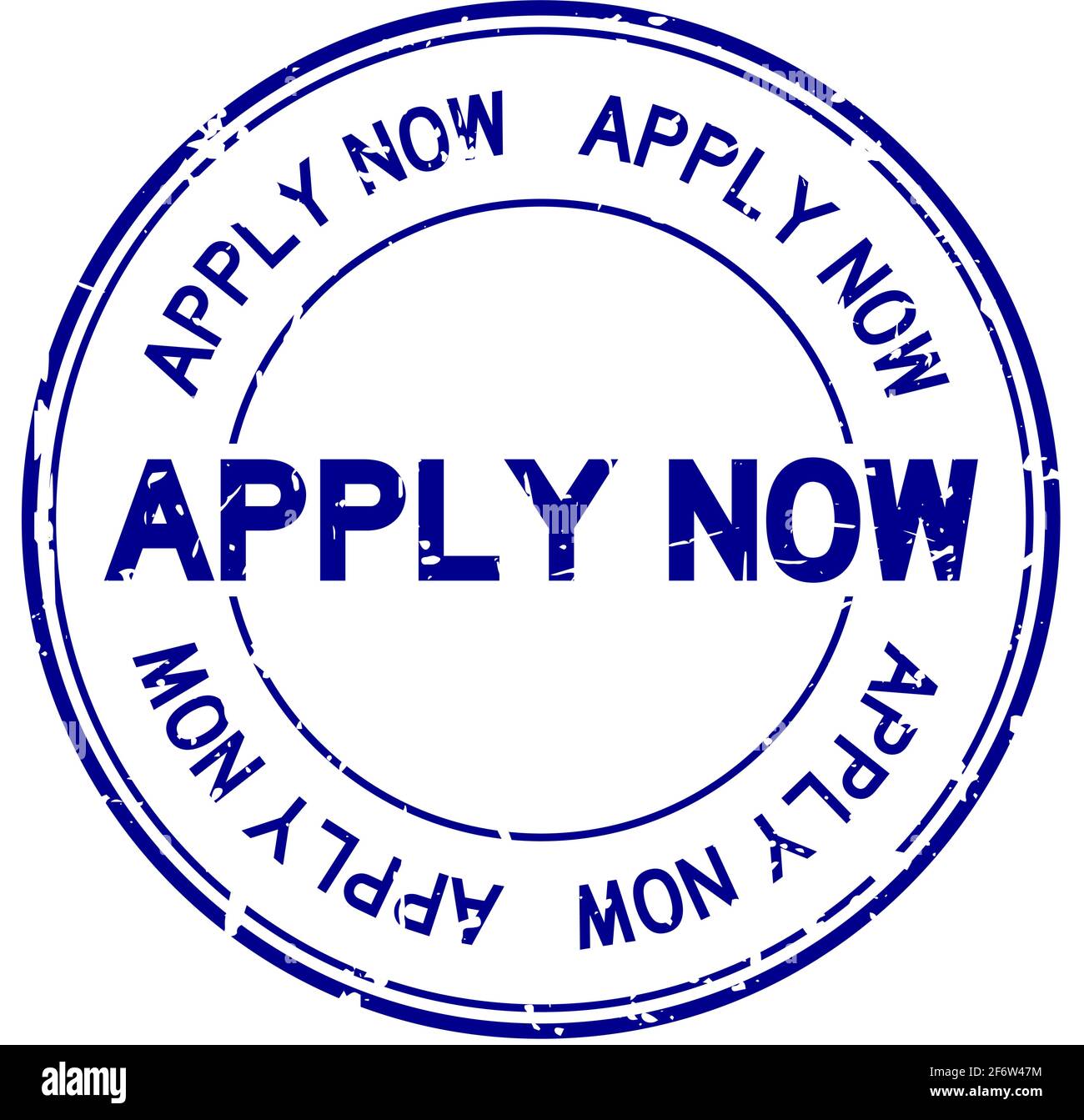 Grunge blue apply now word round rubber seal stamp on white background Stock Vector Image & Art ...