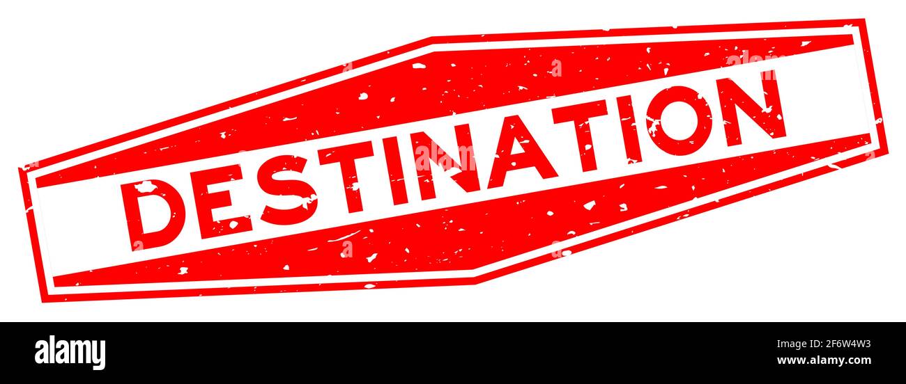 Grunge red destination word hexagon rubber seal stamp on white background Stock Vector Image ...