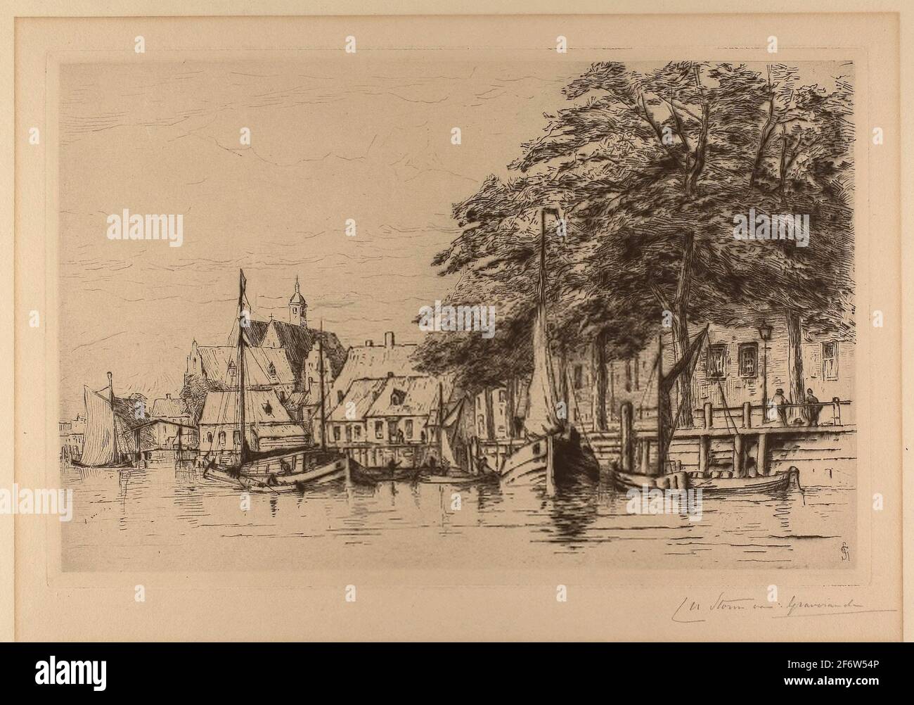 Author: Carel Nicholaas Storm van's Gravesunde. Canal in Holland - Carel Nicolaas Storm van's ...