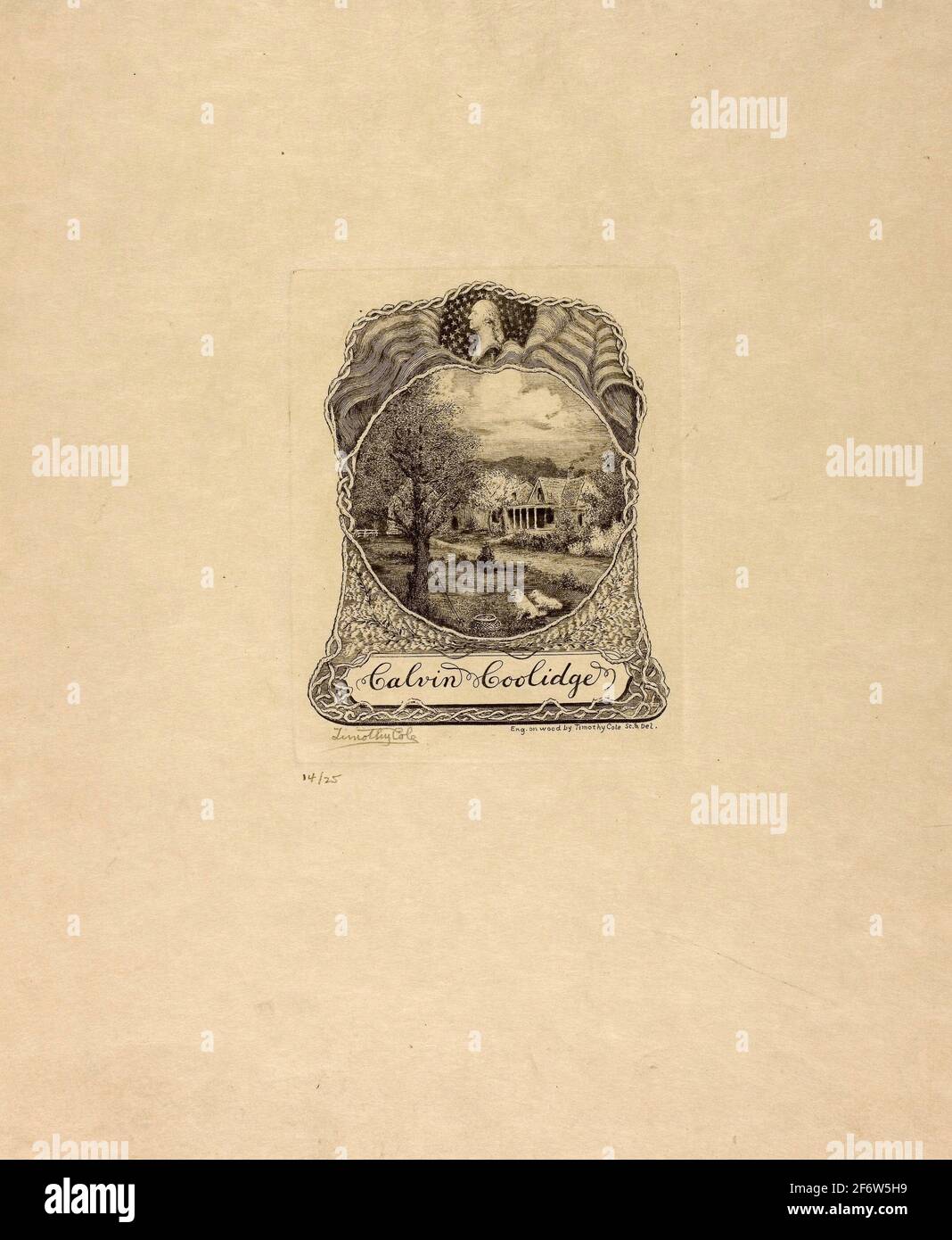 Author: Timothy Cole. Bookplate for Calvin Coolidge - Timothy Cole ...