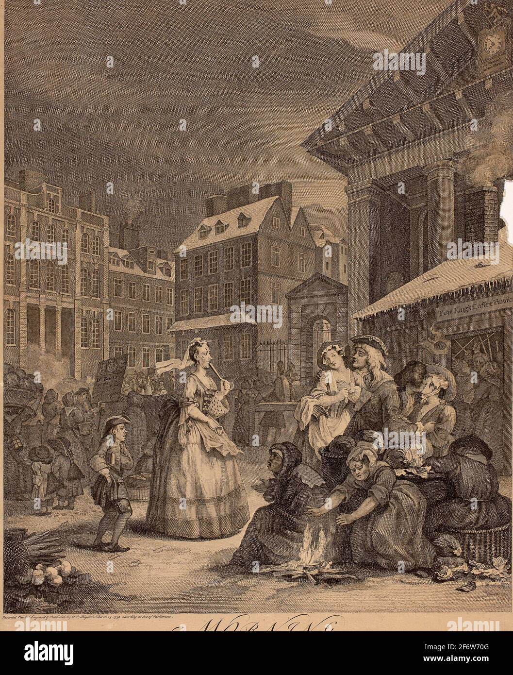 Author: William Hogarth. Morning, plate one from The Four Times of the ...