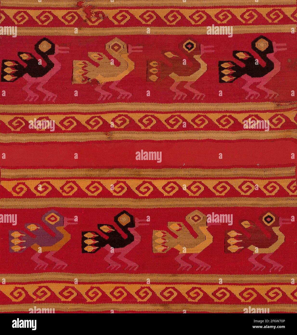 Cotton and wool camelid slit and single dovetailed tapestry weave hi ...