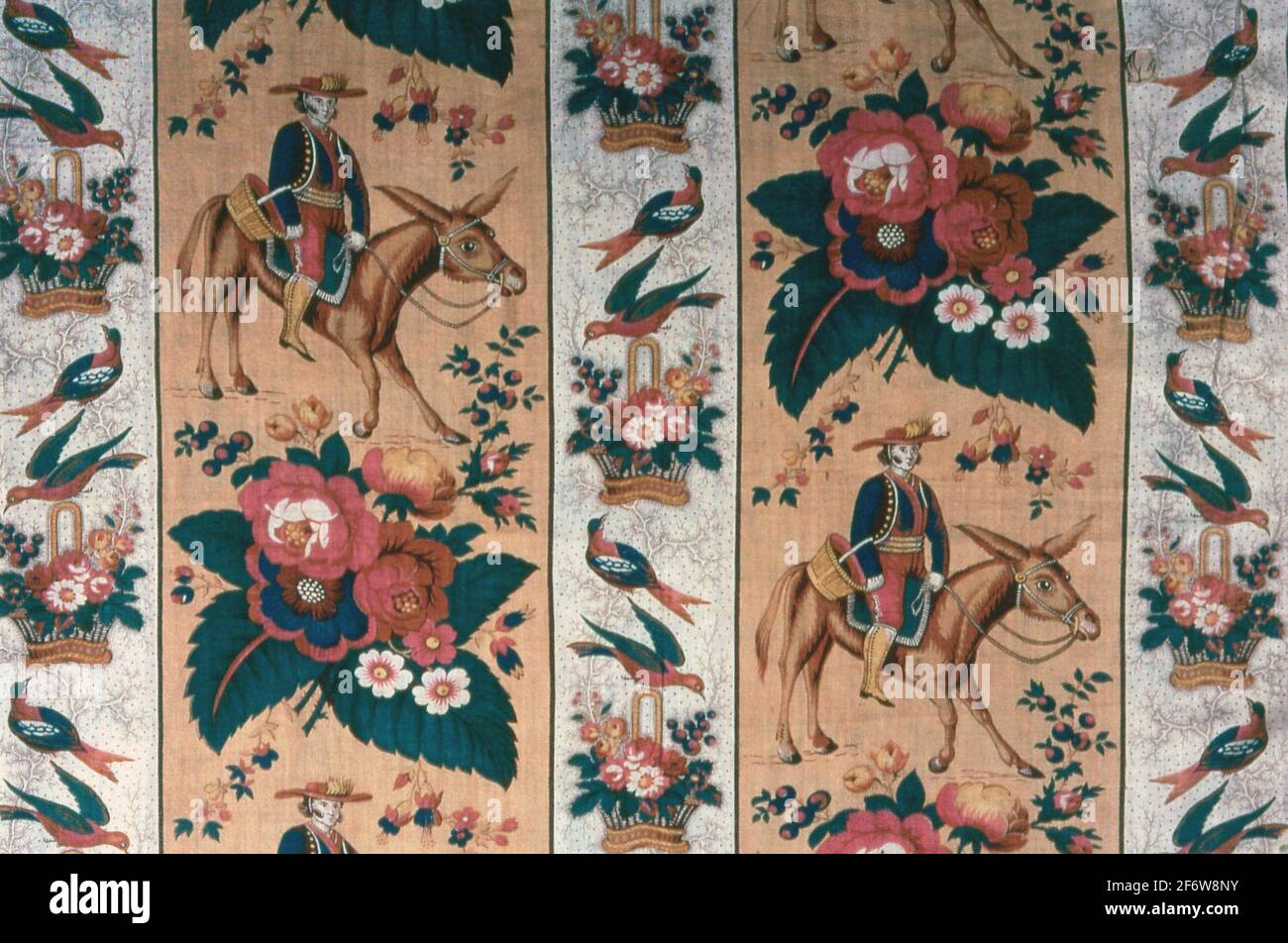 Panel (Furnishing Fabric) - c. 1850 - England. Cotton, plain weave ...
