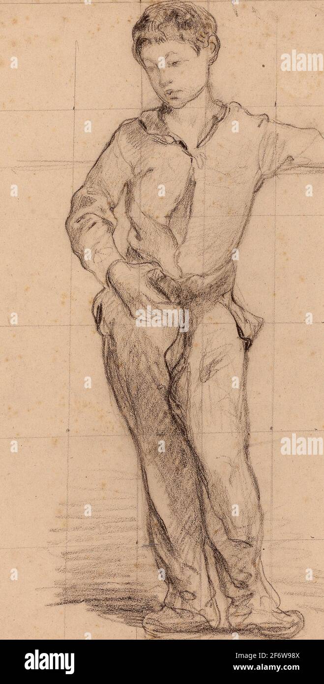 -douard Manet. Young Man Standing (Lon Leenhoff) (recto); Sketch of ...