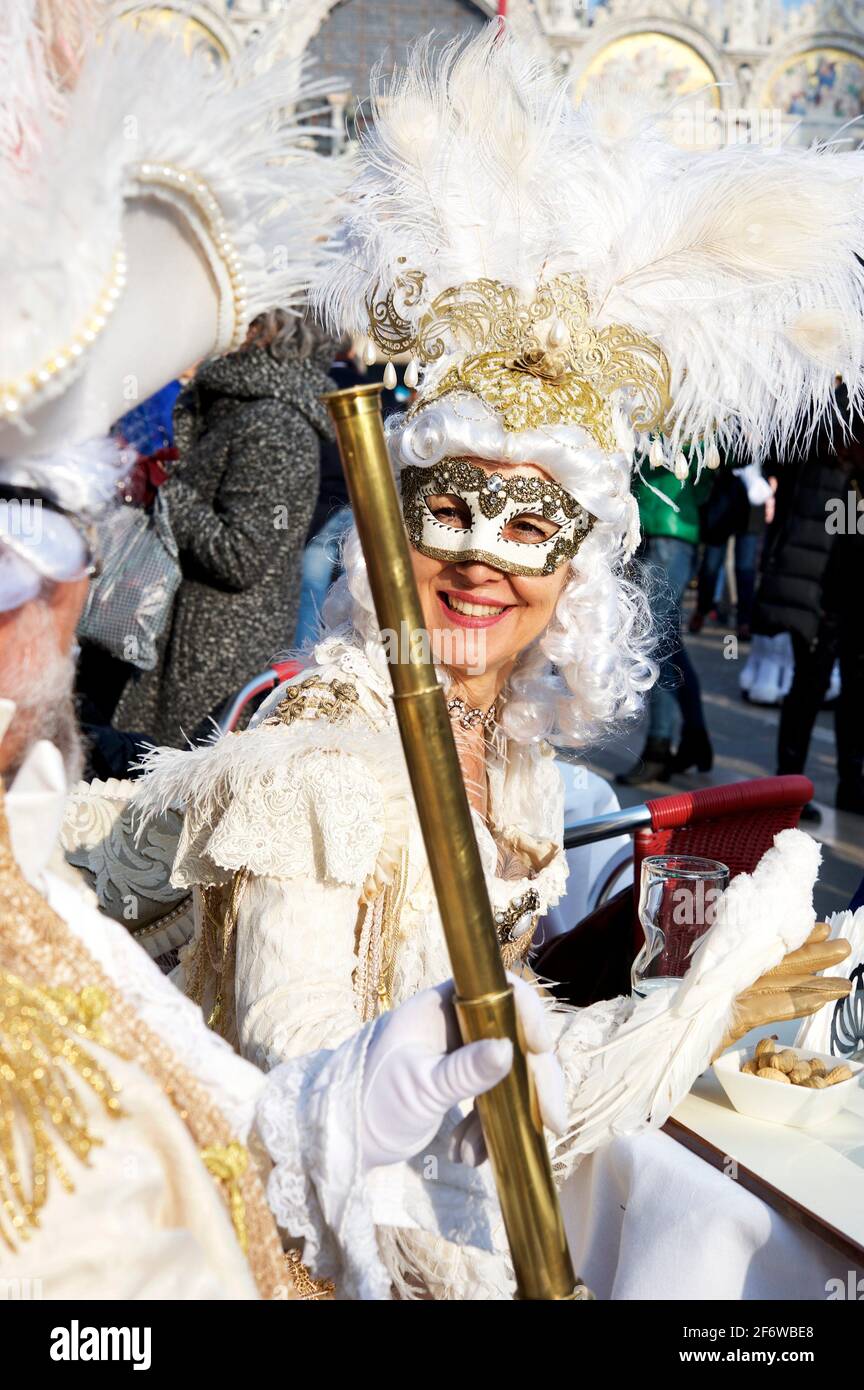 Grotesque costumes at Carnival of Venice, Italy, European traditions ...