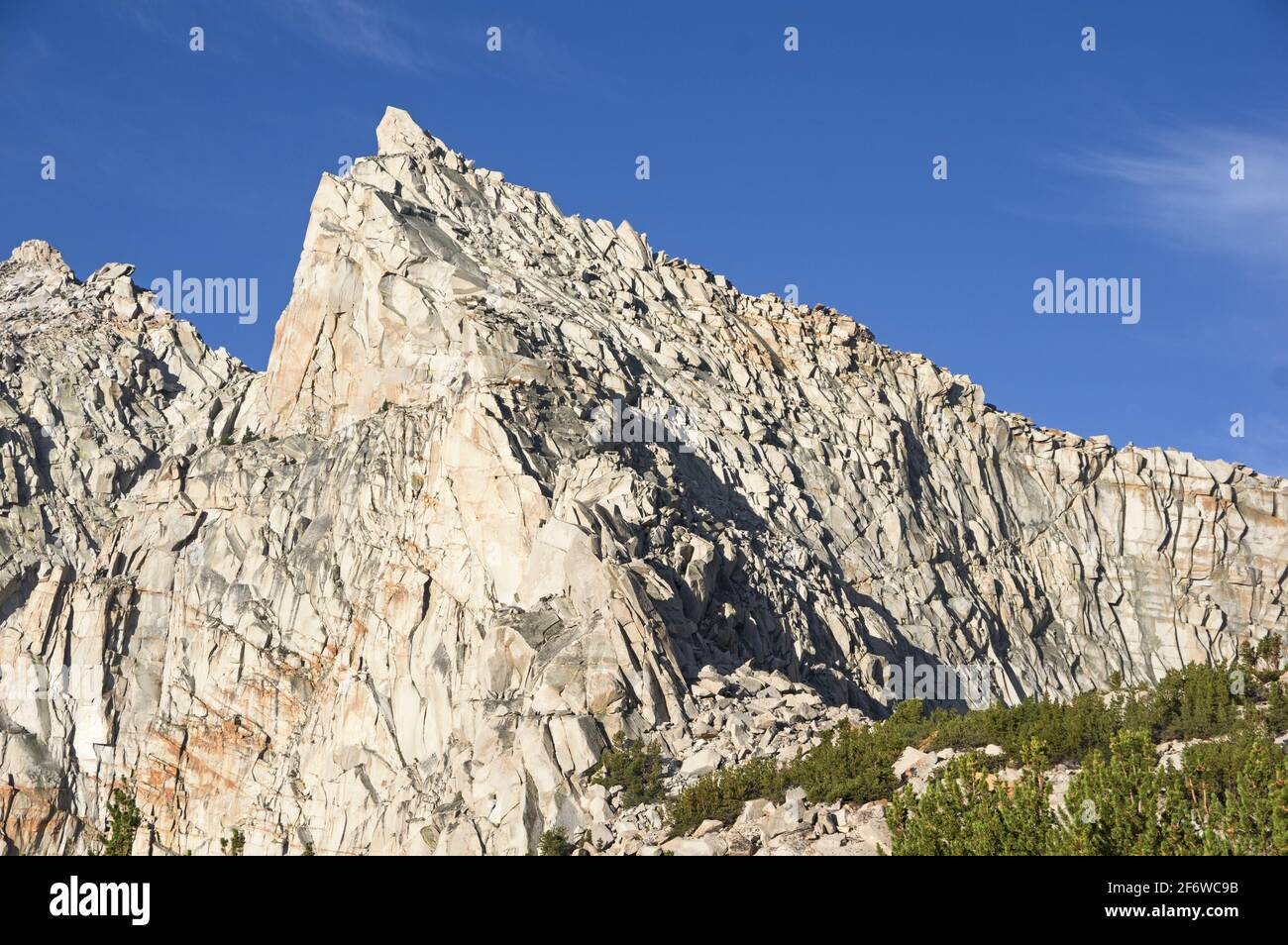 Nameless Pyramid Mountain near Kearsarge Pass in the Sierra Nevada ...