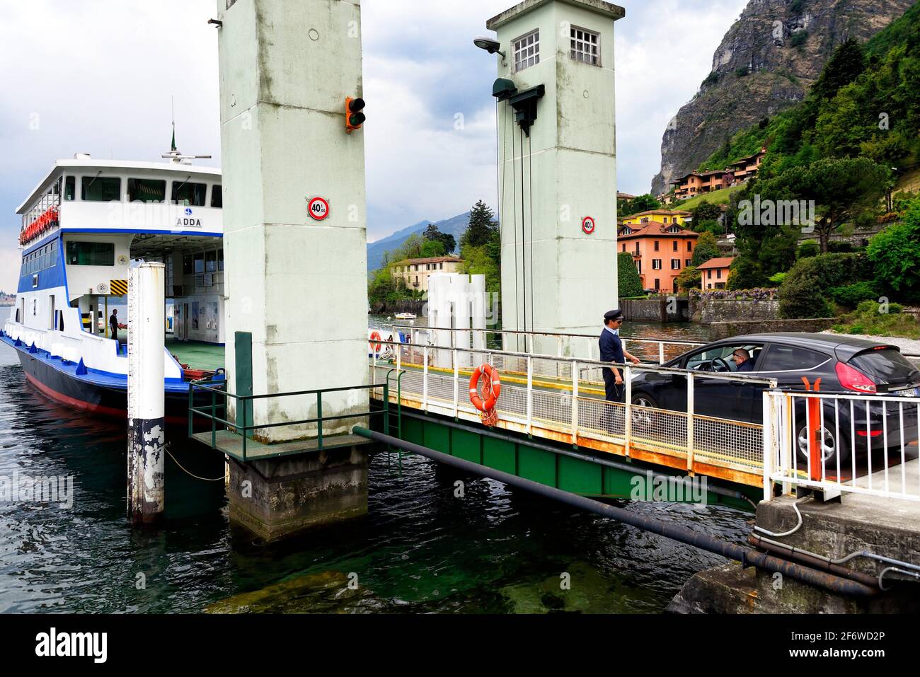 Loading of ferry in Menaggio, Lake Como, Como province, Lombardy, Italy ...