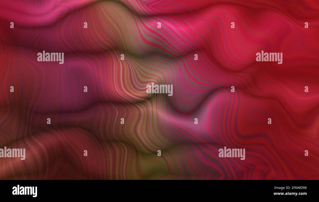 Abstract textured red background with three-dimensional waves. 3d image ...