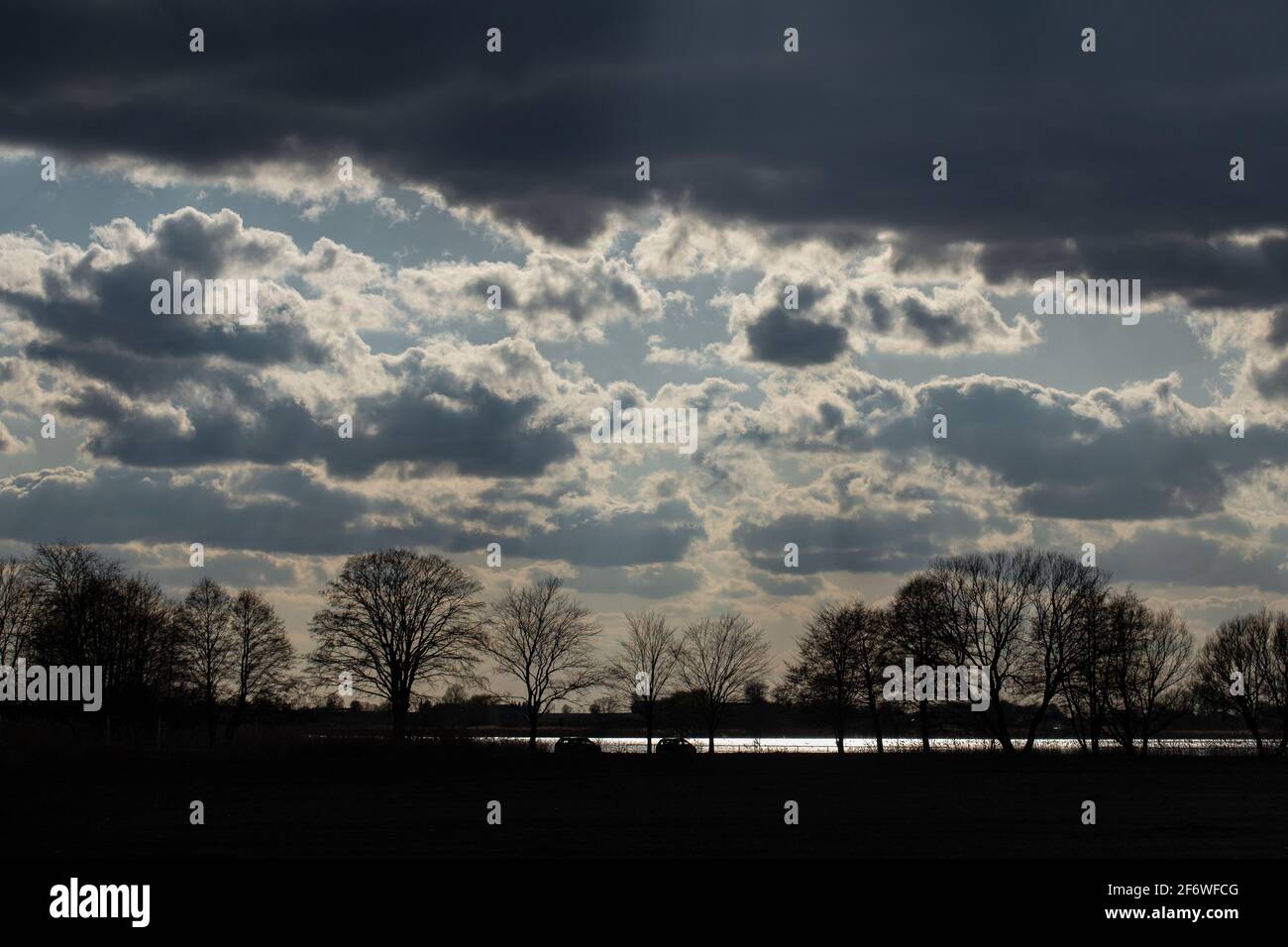 Cloudy dusk sky above Lednica lake. Landscape after sunset - polish ...