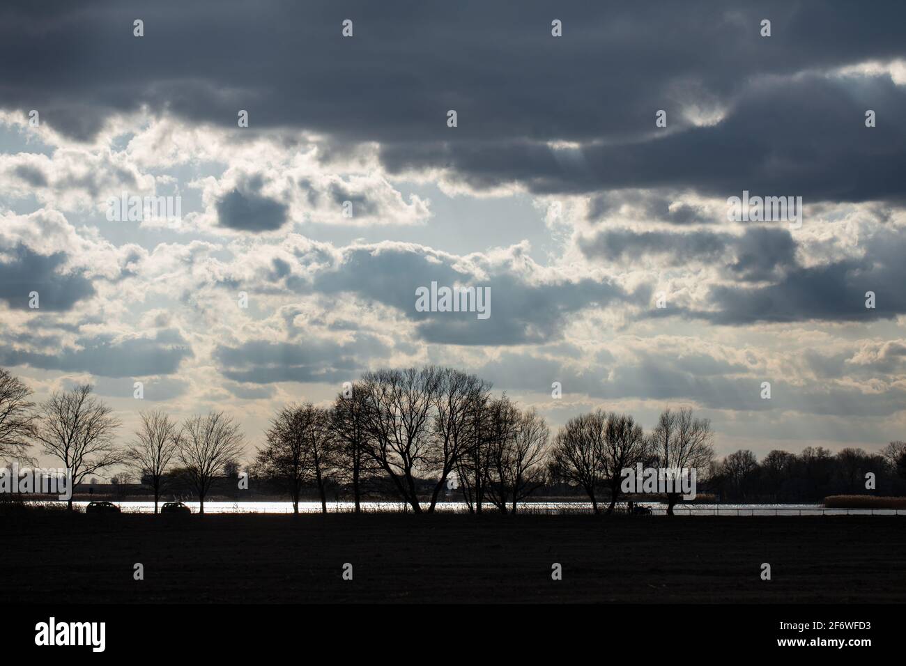 Cloudy dusk sky above Lednica lake. Landscape after sunset - polish ...