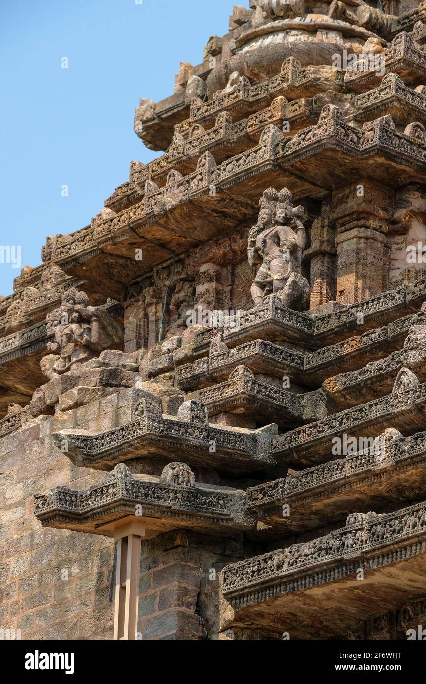Detail of the Sun Temple was built in the 13th century and designed as ...