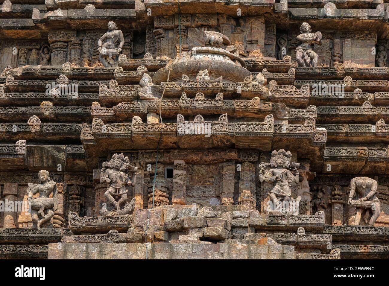 Detail of the Sun Temple was built in the 13th century and designed as ...