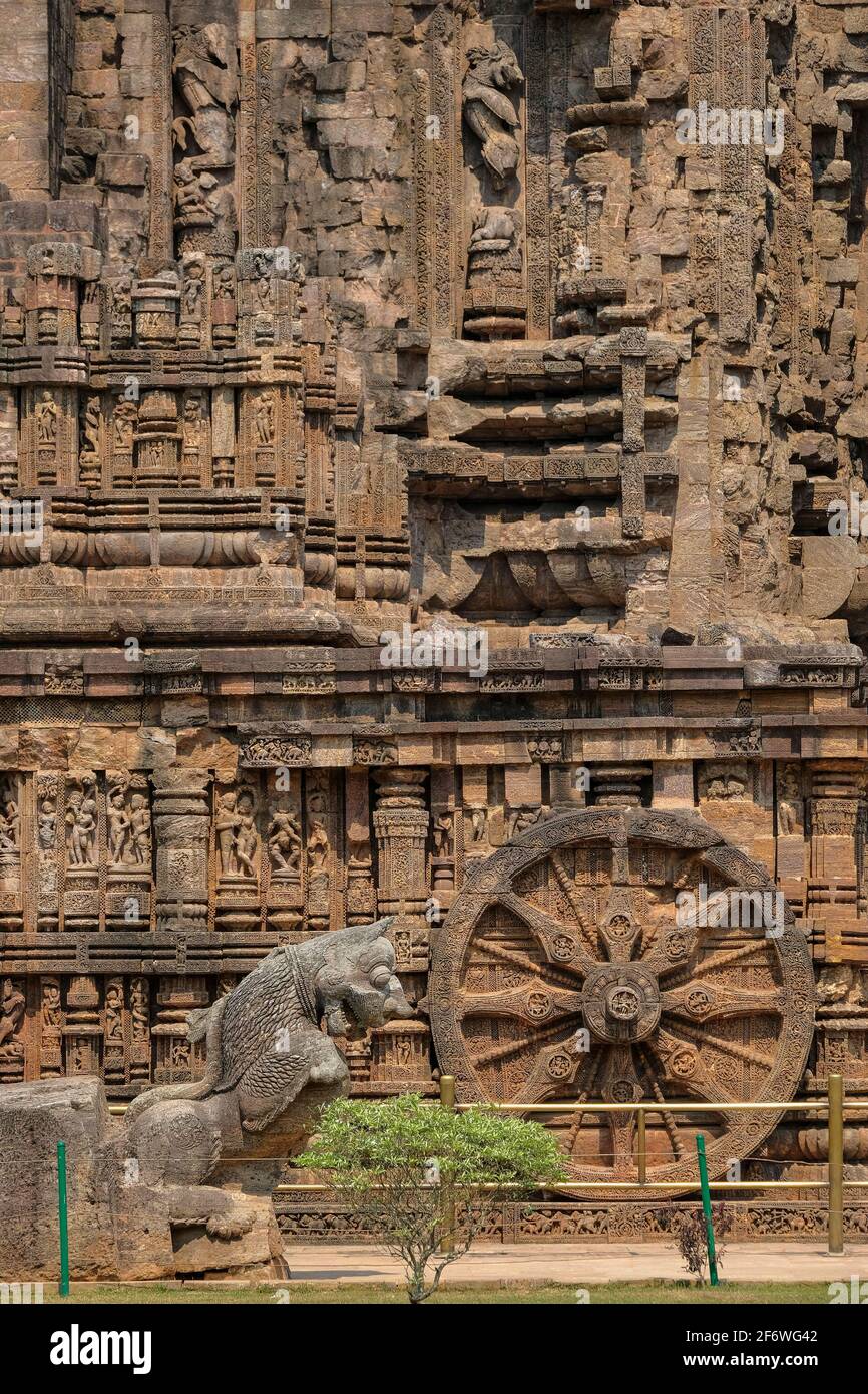 Detail of the Sun Temple was built in the 13th century and designed as ...