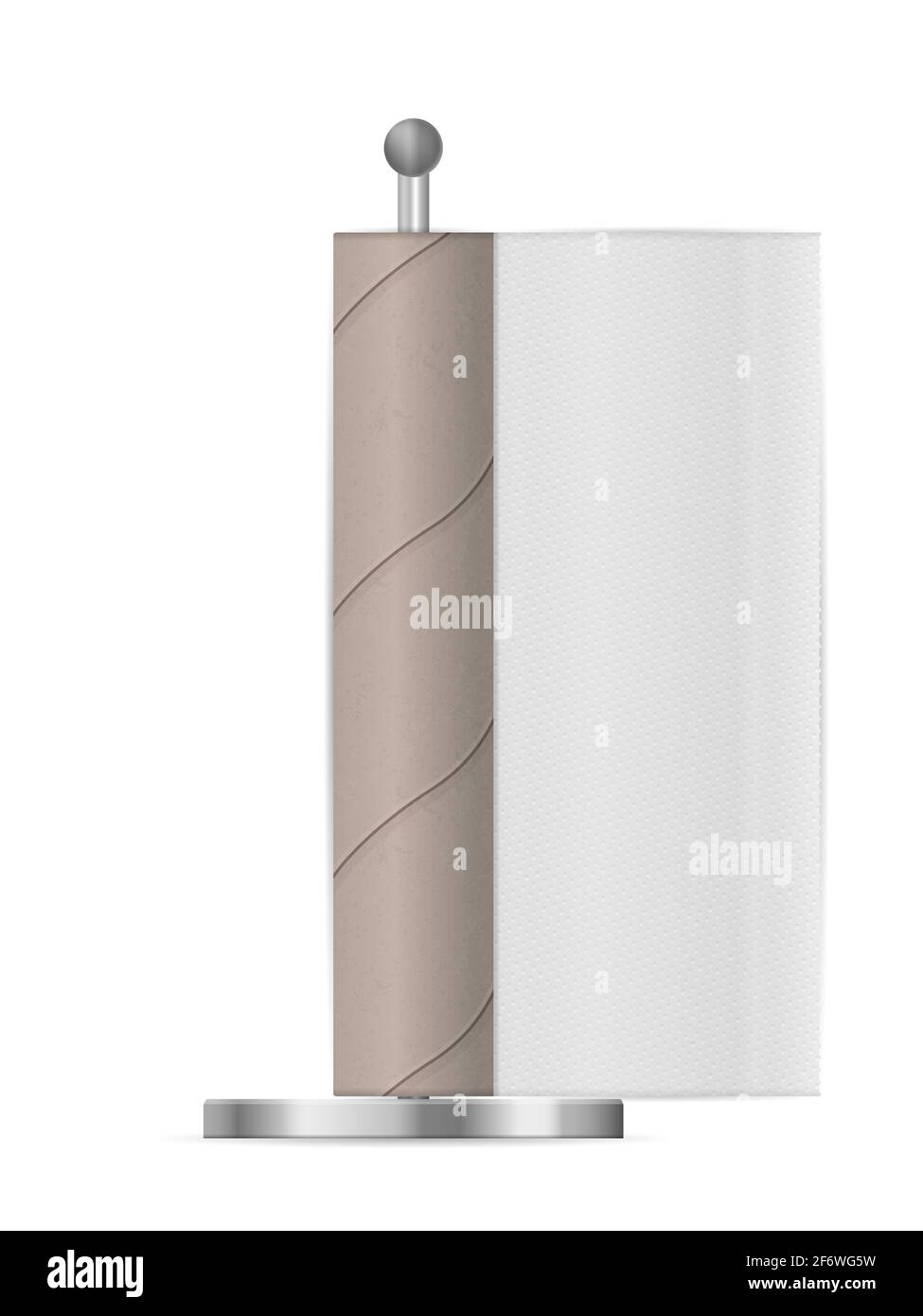 Empty kitchen paper roll on a white background. Vector illustration ...