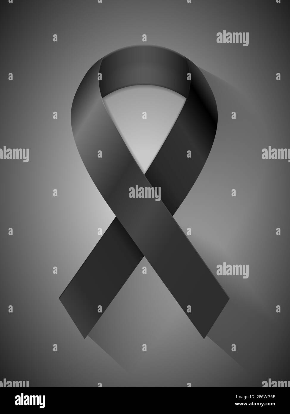 Mourning ribbon on a black background. Vector illustration Stock Photo ...