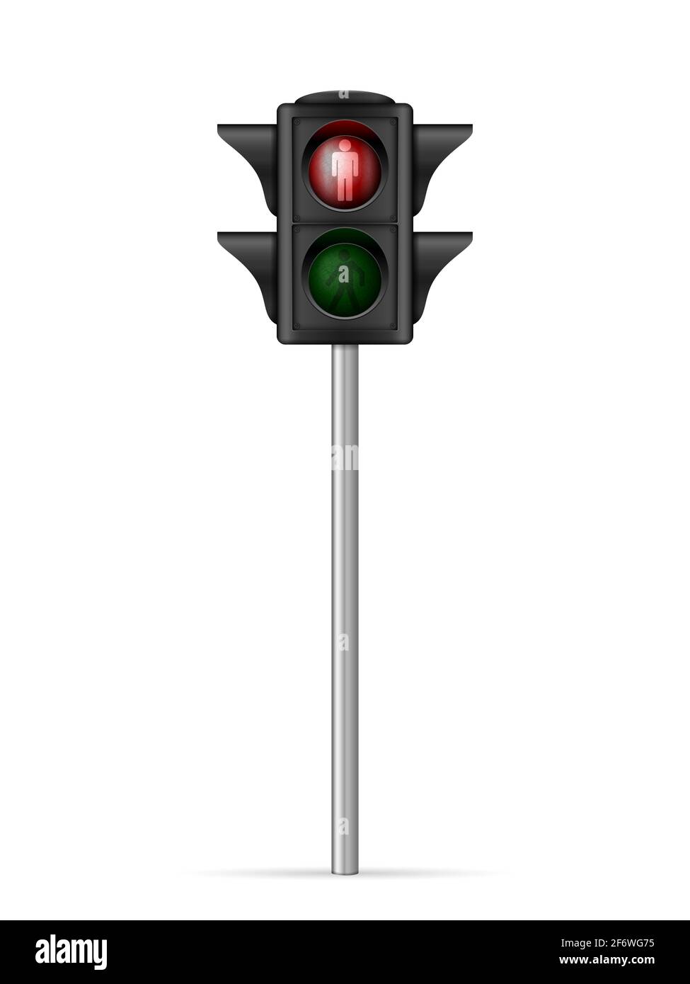 Traffic light pedestrian red light on a white background. Vector ...