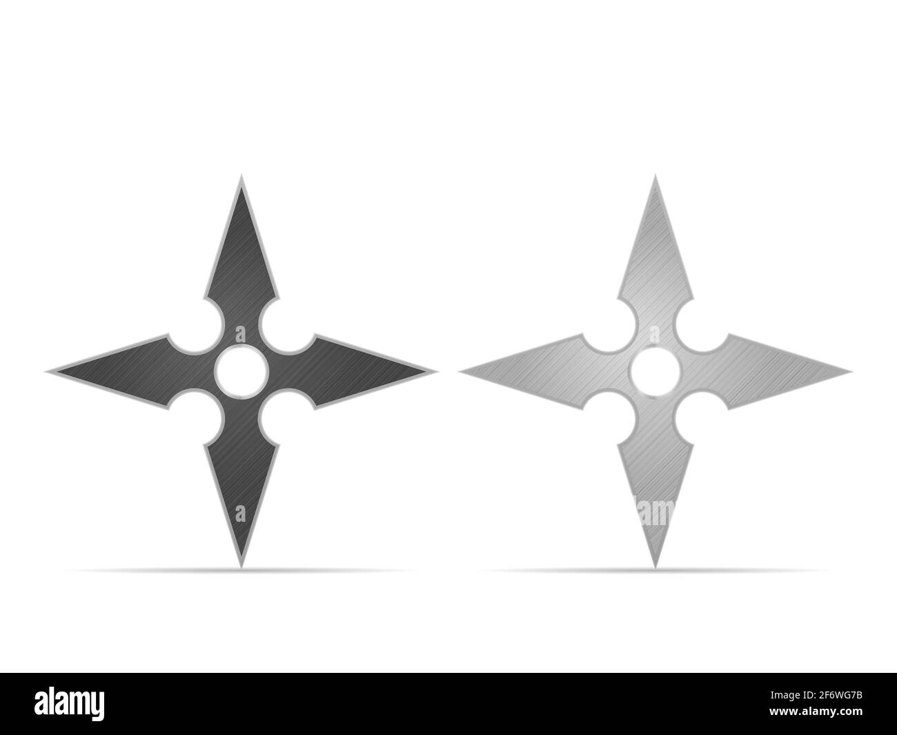 Shuriken set on a white background. Vector illustration Stock Photo - Alamy