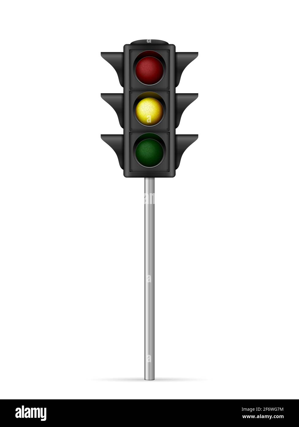 Traffic light yellow light on a white background. Vector illustration ...