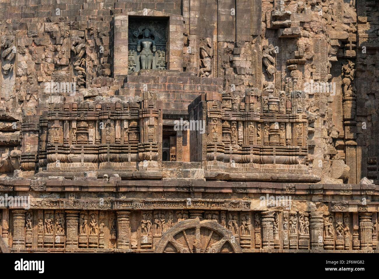 Detail of the Sun Temple was built in the 13th century and designed as ...