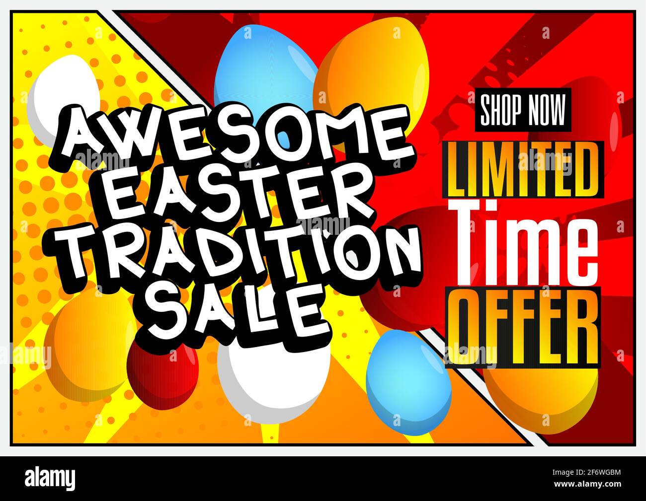 Awesome Easter Tradition Sale - Comic book style holiday advertisement ...