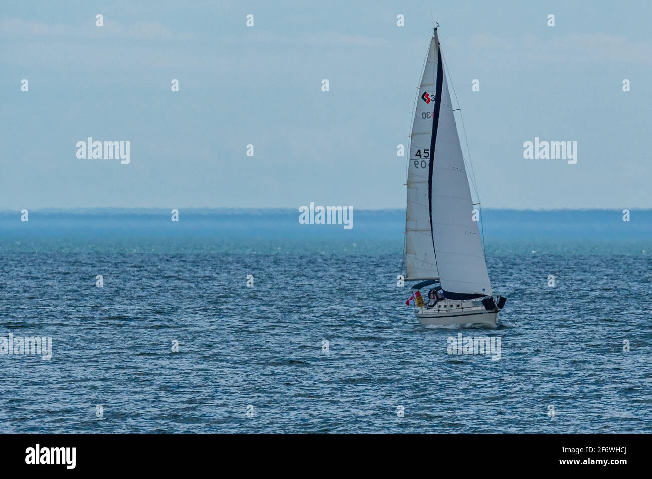 Lake Ontario showing Skyline view of Toronto shoreline in Summer Stock ...
