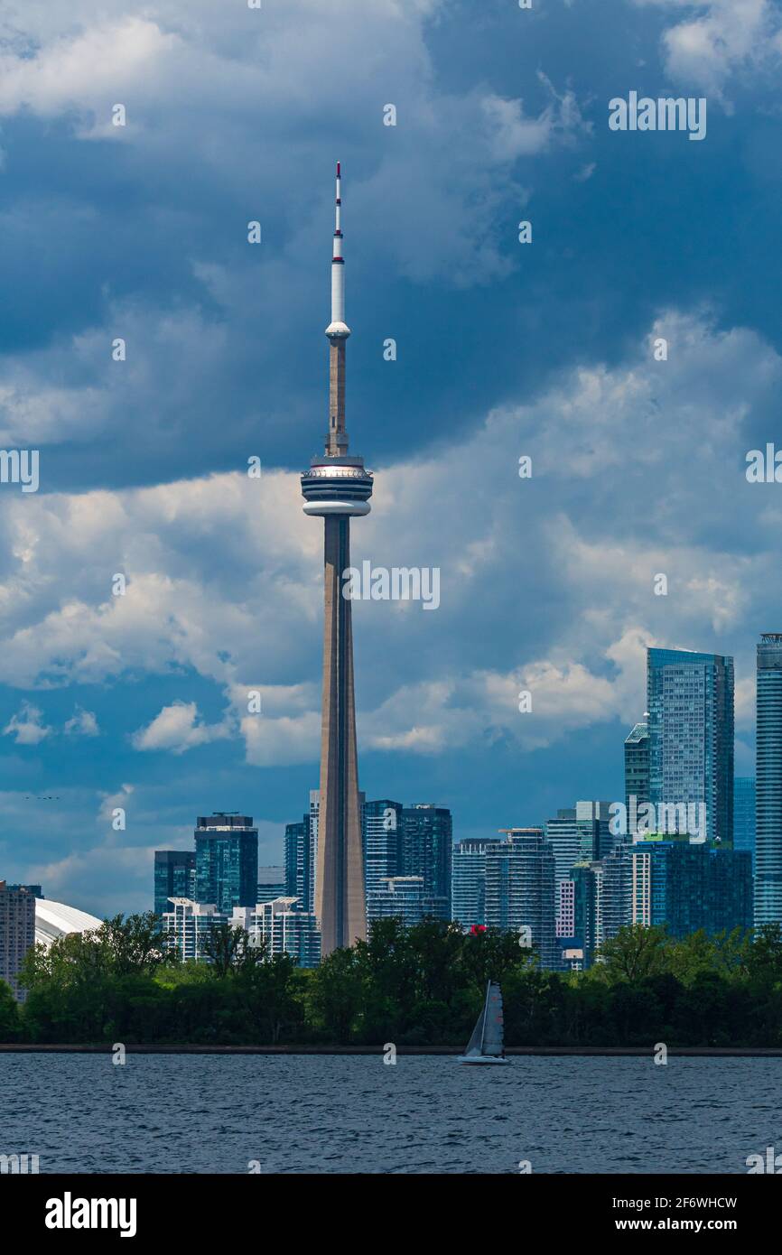 Lake Ontario showing Skyline view of Toronto shoreline in Summer Stock ...
