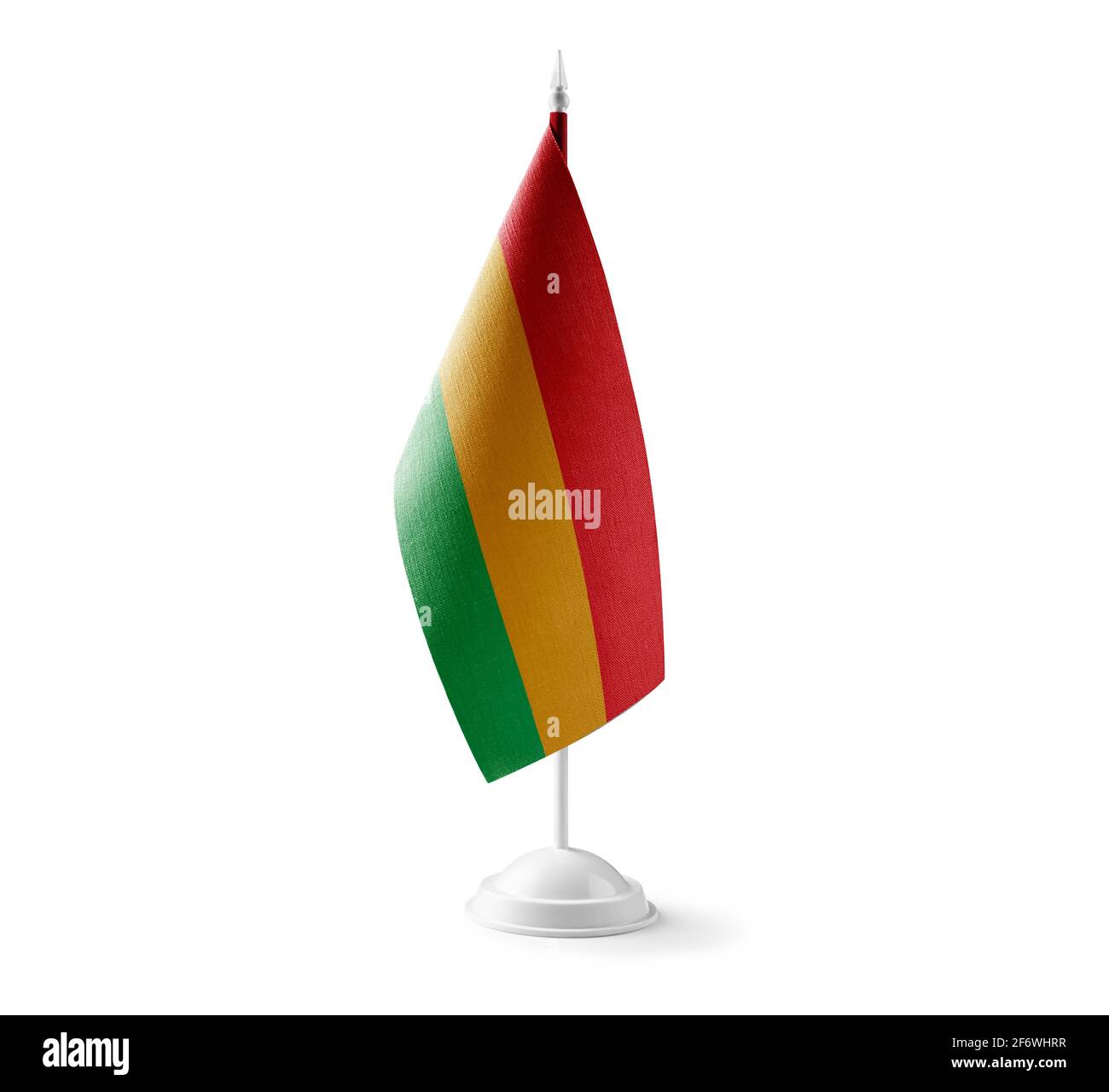 Small national flag of the Bolivia on a white background Stock Photo ...