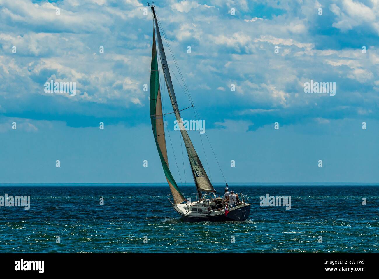 Lake Ontario showing Skyline view of Toronto shoreline in Summer Stock ...