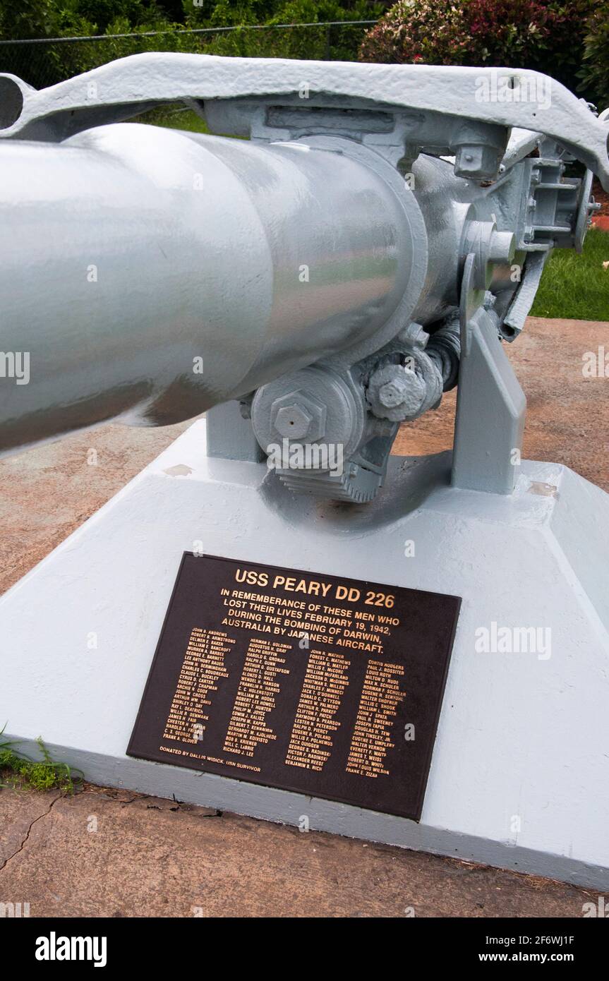 USS Peary memorial on the Esplanade at Darwin, Northern Territory ...
