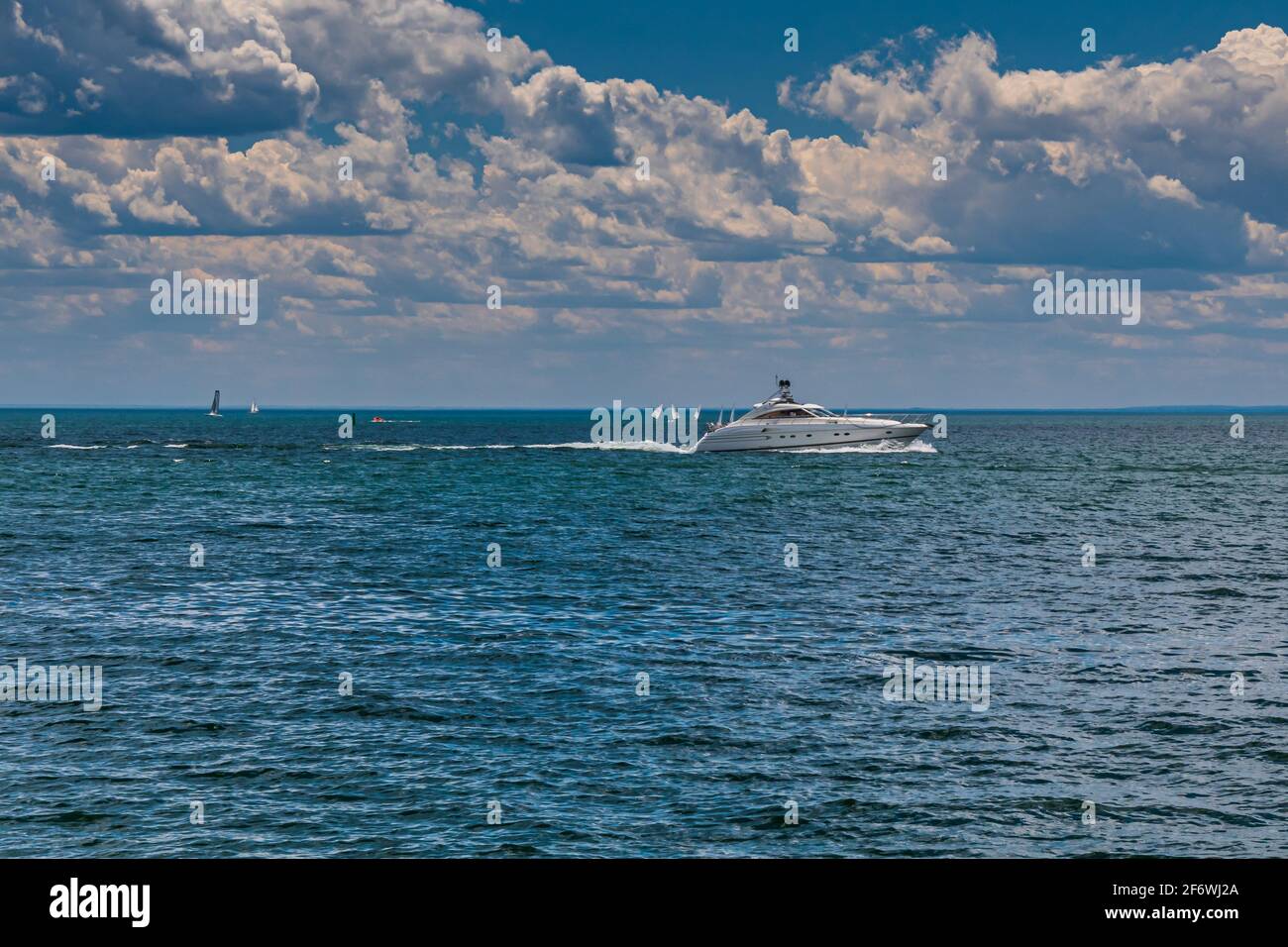 Lake Ontario showing Skyline view of Toronto shoreline in Summer Stock ...