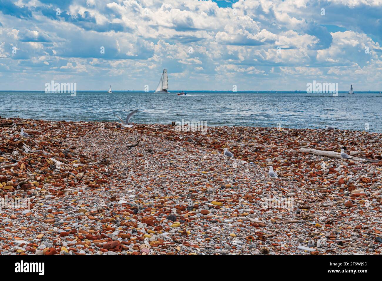 Lake Ontario showing Skyline view of Toronto shoreline in Summer Stock ...