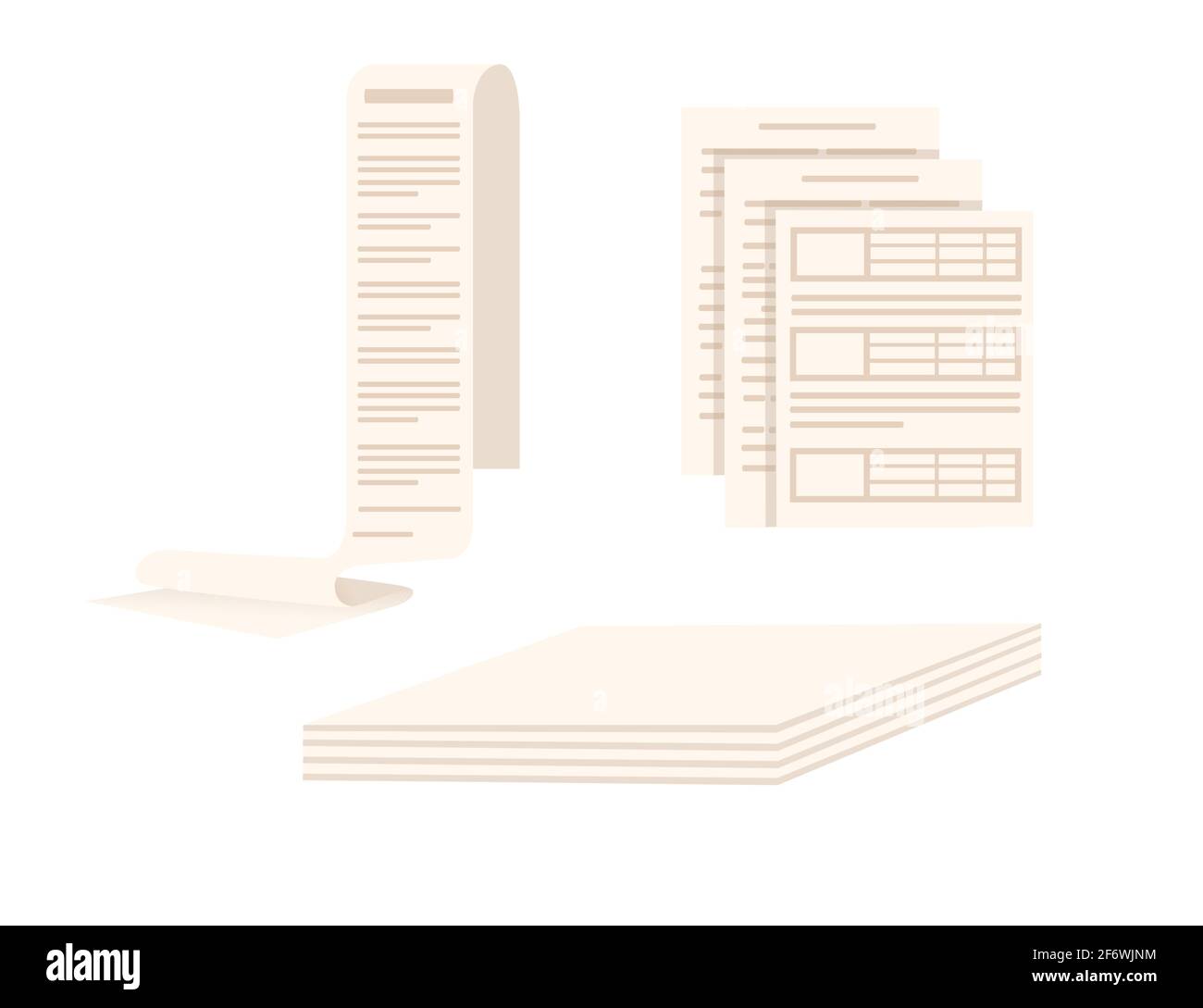 Set of paper documents payment bills and blanks vector illustration ...